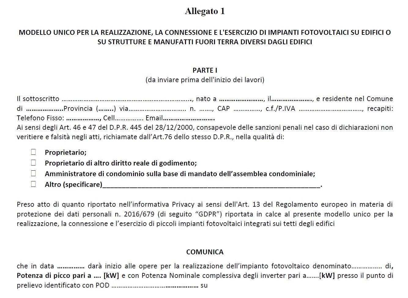 Fotovoltaico: nuovo Modello Unico Semplificato per impianti solari - PMI.it