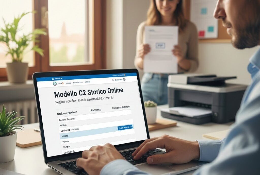 Modello C2 Storico online: come scaricarlo o chiederlo per Regione